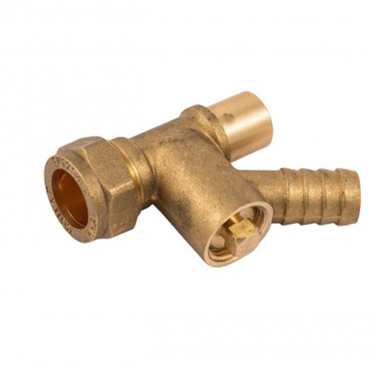 15mm Stop Tap Brass Drain Off Adaptor | C&W Berry