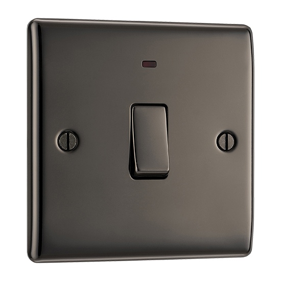 Black Nickel 20A Double Pole Switch & Indicator | C&W Berry