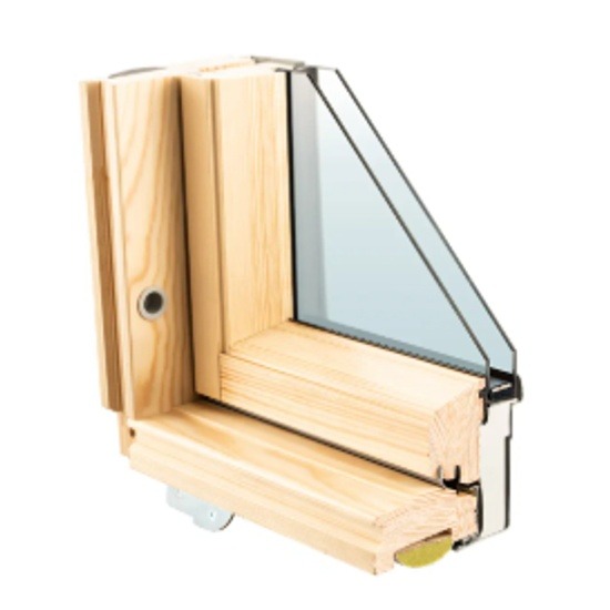 Keylite Pine Roof Window with Integral Blind Centre Pivot