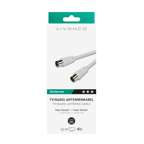 Vivanco TV Cable - Coaxial x Coaxial Plug | C&W Berry