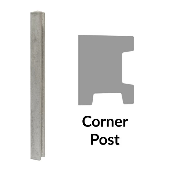Wet Cast Corner Profile Concrete Fence Post | C&W Berry
